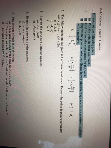 Solved Math Calculus Ii Chapter Practice For Each Of Chegg