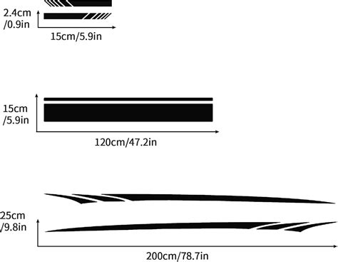 Buy Ramuel Universal Long Graphics Car Side Body Hood Mirror Vinyl Decal Sticker Strips