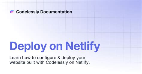 Deploy On Netlify Codelessly Documentation
