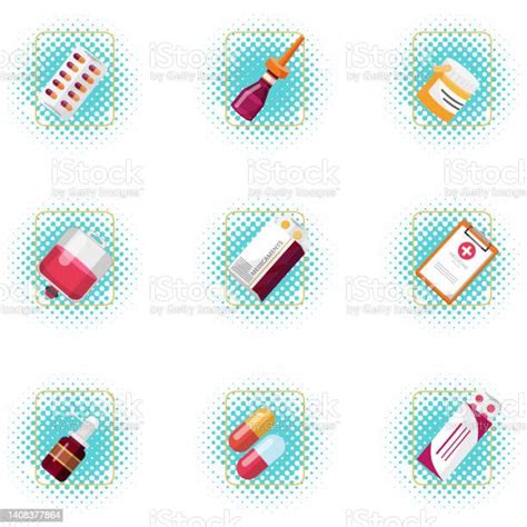 의학 및 건강 관리의 개념 고립 된 흰색 배경에 플랫 스타일의 의료 아이콘 개체 그룹에 대한 스톡 벡터 아트 및 기타 이미지 개체 그룹 건강 진단 건강관리와 의술