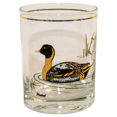 Culver Glassware Double Old Fashioned With Duck Design 1960s For Sale At 1stdibs