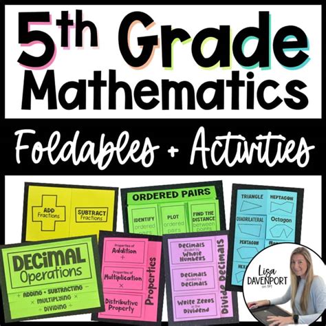 5th Grade Math Foldables And Activities Bundle For Interactive Notebooks