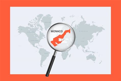 Map Of Monaco On Political World Map With Magnifying Glass Vector Art At Vecteezy