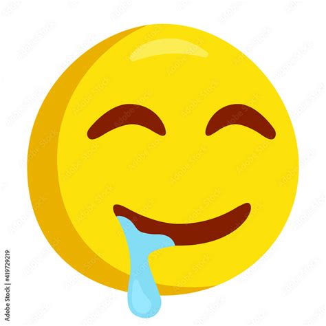 Drooling Emoji Icon Illustration Drool Vector Symbol Emoticon Design Doodle Vector Stock