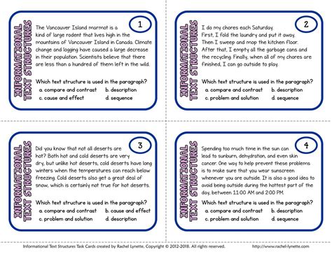 Informational Text Structures MULTIPLE CHOICE COLOR Minds In Bloom Unlimited