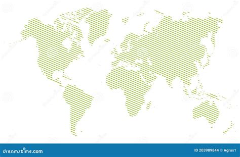 Linhas Do Mapa Mundial Do Vetor Verde Silhueta Sobre Fundo Branco