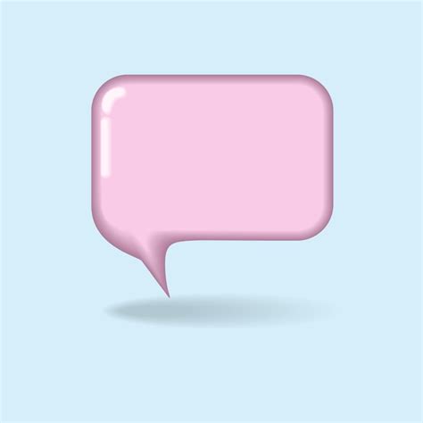 Premium Vector 3d Render Pink Rectangle Speech Bubble Message On Blue