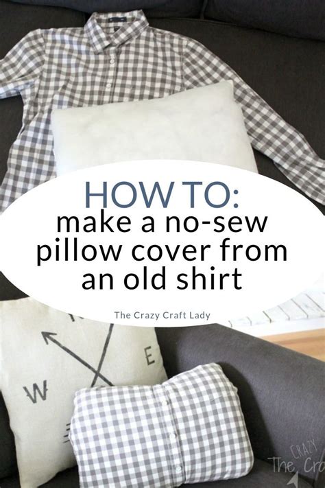 No Sew Diy Pillow Cover From An Old Shirt Artofit