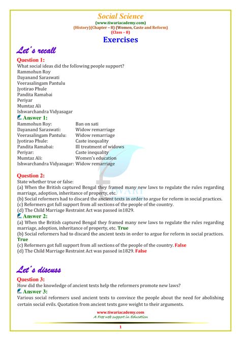 Ncert Solutions For Class 8 Social Science History Chapter 8 In Pdf