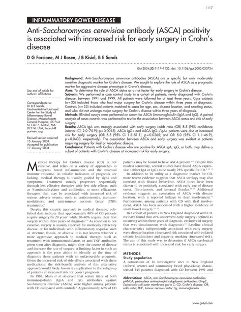 Pdf Anti Saccharomyces Cerevisiae Antibody Asca Positivity Is