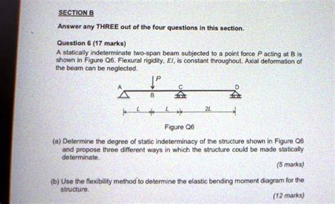 Solved Section B Answer Any Three Out Of The Four Questions In This Section Question 6 17