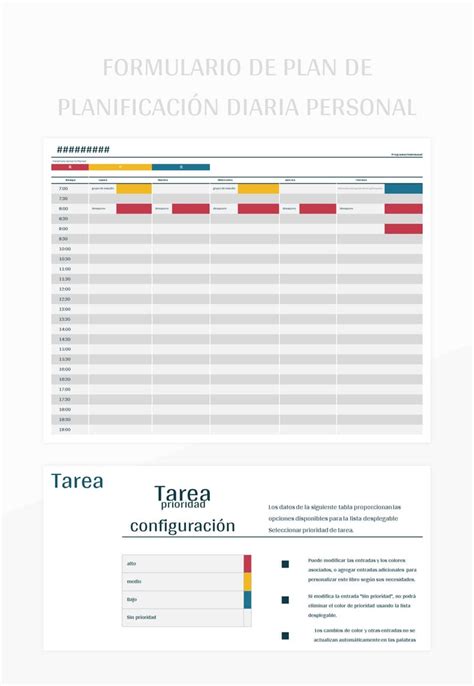 Plantilla de Formato Excel Formulario De Plan De Planificación Diaria