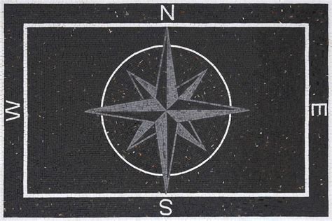 Field Compass Mosaic Art Compass Mozaico