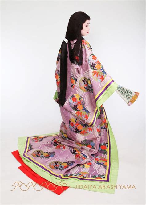 A Woman Dressed In Junihitoe At A Kimono Photography Experience