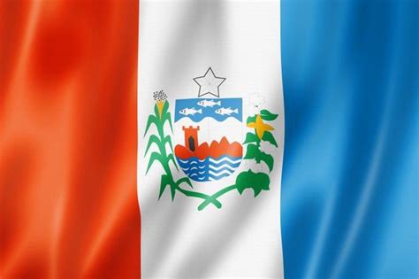 Bandeira do estado de alagoas brasil acenando a coleção da bandeira
