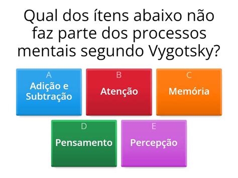 Processos Mentais Superiores Quiz