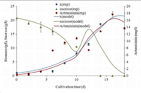 Comparison Of Experimental Data Points And Model Simulations