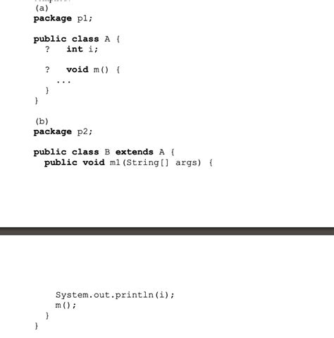 Solved In The Following Code The Classes A And B Are In Different