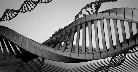 Image Of Dna Strands Spinning Over Grey Background Stock Photo Image