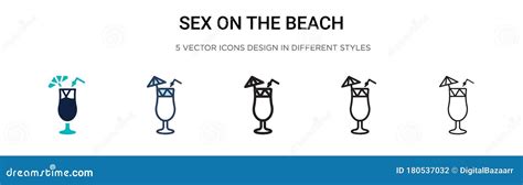 Sex On The Beach Icon In Filled Thin Line Outline And Stroke Style