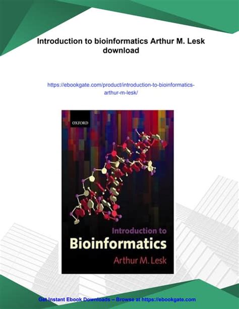 Introduction To Bioinformatics Arthur M Lesk Pdf