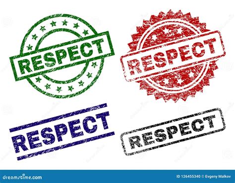 Damaged Textured Respect Stamp Seals Stock Vector Illustration Of