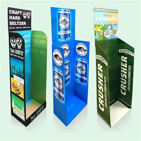 Custom Supermarket Corrugated Case Stackers Cardboard Floor Display