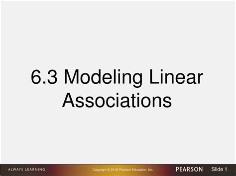 Ppt 63 Modeling Linear Associations Powerpoint Presentation Free