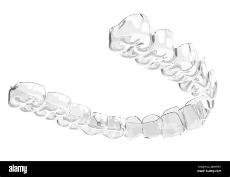3d Render Of Invisalign Removable And Invisible Vacuum Formed Retainer Over White Background