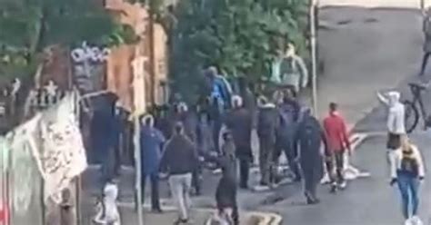 Violent Scenes In Dublin City After Group Gather Around Asylum Seekers