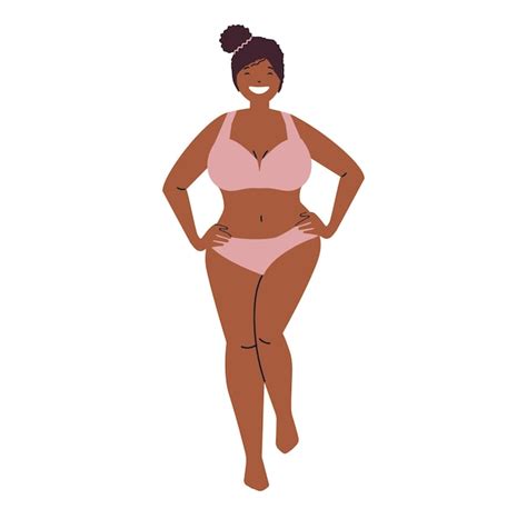 Plus Size Mulheres Sexy Em Traje De Banho Vetor Premium