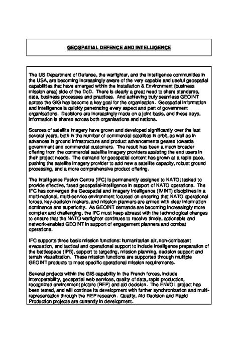 Geospatial Defence And Intelligence