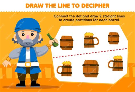 El Juego Educativo Para Niños Ayuda Al Anciano A Dibujar Las Líneas