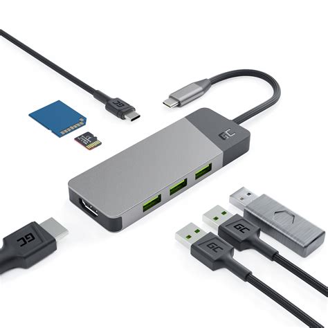 Hub Usb C 7w1 Gc Connect Pd 85w Adapter 3x Usb 31 Hdmi 4k Usb C Sd