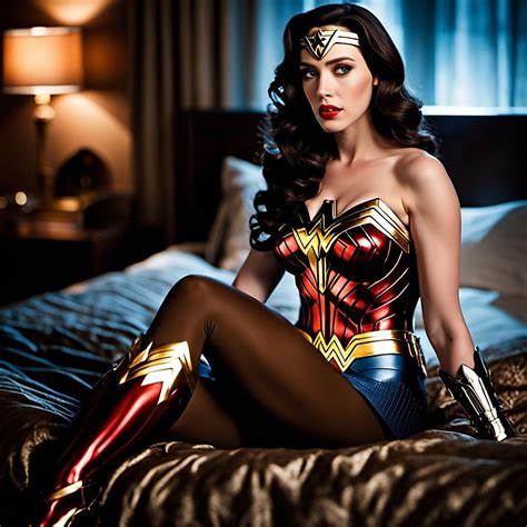 Kat Dennings As Wonder Woman In Shinny Dark Brown By Auggy1999 On