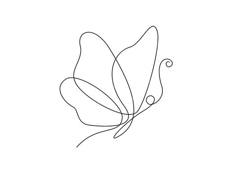 Premium Vector Butterfly In One Continuous Line Drawing Beautiful