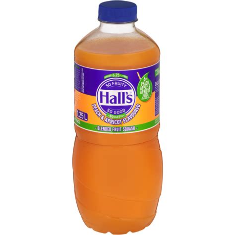 Hall S Peach And Apricot Flavoured Blended Fruit Squash 1 25l Fruit