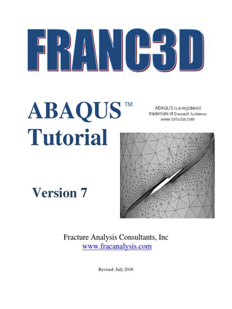 abaqus tutorial fracture analysis consultants inc pdf