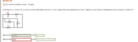 Solved Question 10 Your Answer Is Partially Correct Try