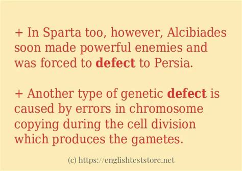 Defect Example In Sentences Englishteststore Blog