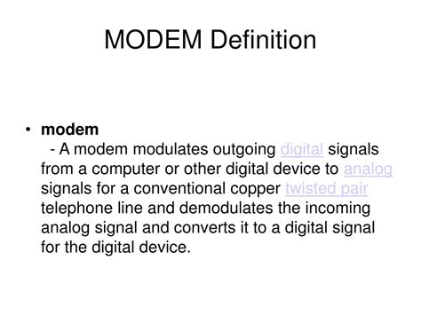 PPT MODEM PowerPoint Presentation Free Download ID 4256469