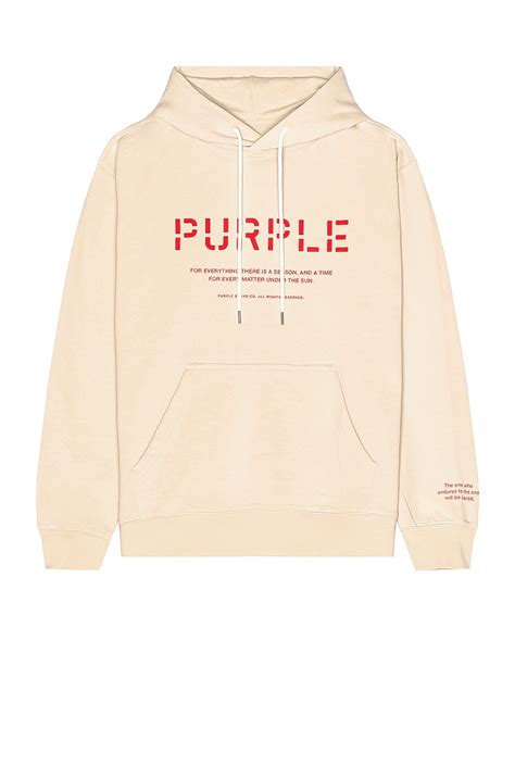 Purple Brand French Terry Hoodie In Cream Fwrd