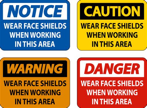 Wear Face Shields In This Area Sign On White Background 11818805 Vector