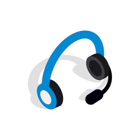 Premium Vector Headphones With Microphone Icon In Isometric 3d Style