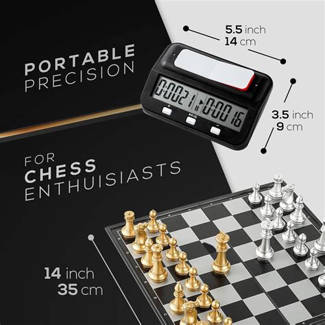 Juego de mesa de ajedrez magnético y reloj de ajedrez digital profesional y portátil tablero