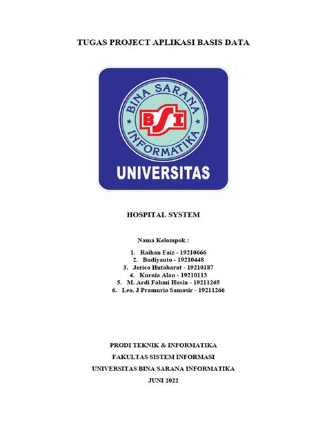 Project Aplikasi Basis Data Hospital System Pdf