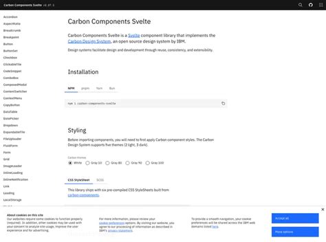Carbon Components Svelte