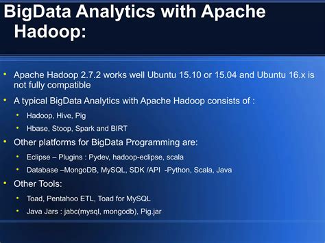 Bigdata Analytics With Hadoop And Birt Ppt Databases Computer Software And Applications