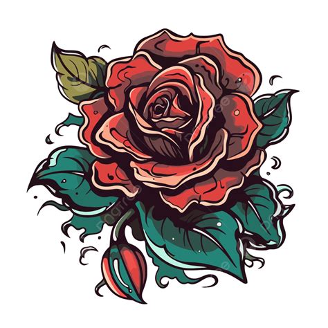 Old School Rose Tattoo Design