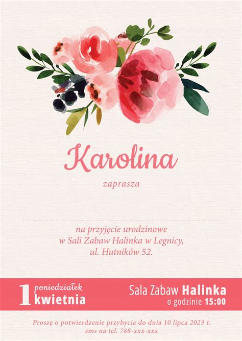 Zaproszenia Urodzinowe Dla Nastolatki Niska Cena Na Allegro Pl